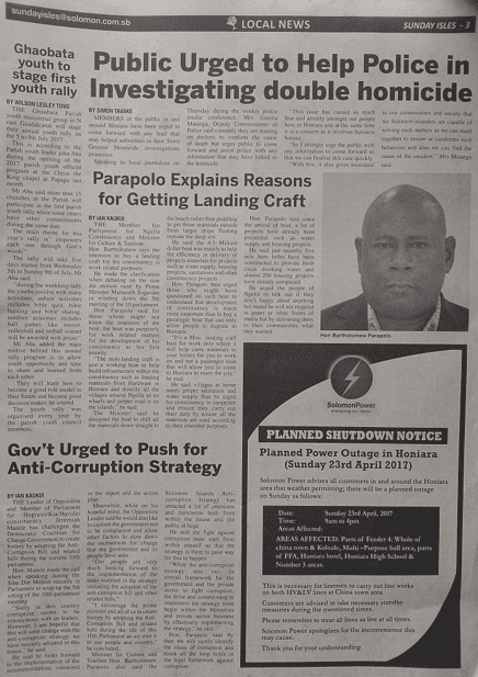 Solomon Power: SIN 17359 April 2017: - Planned Shutdown Notice ...